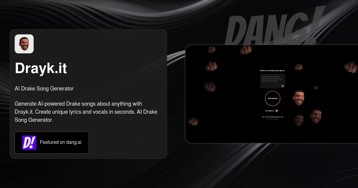 AI Drake Song Generator - Drayk.it
