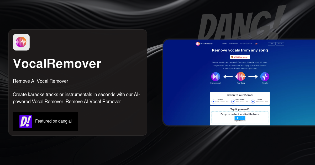 Remove AI Vocal Remover - VocalRemover
