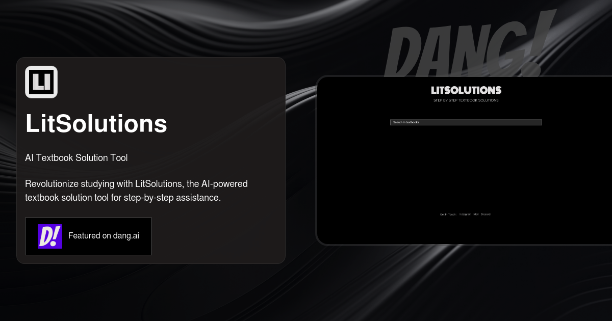 AI Textbook Solution Tool - LitSolutions