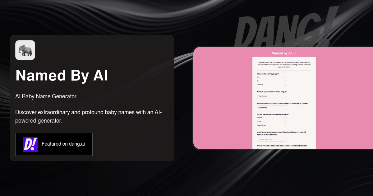 AI Baby Name Generator - Named By AI