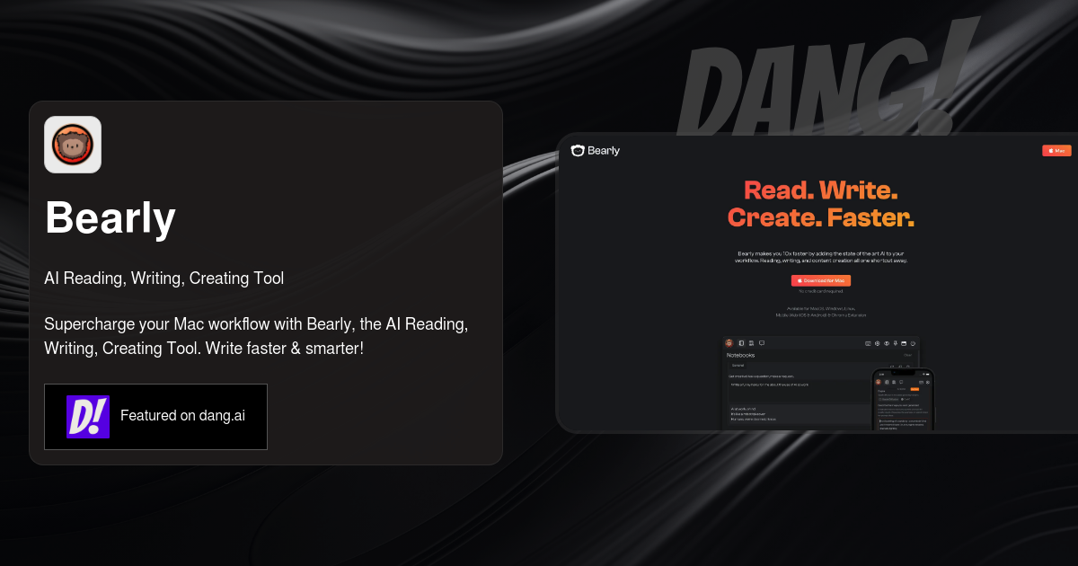 AI Reading, Writing, Creating Tool - Bearly