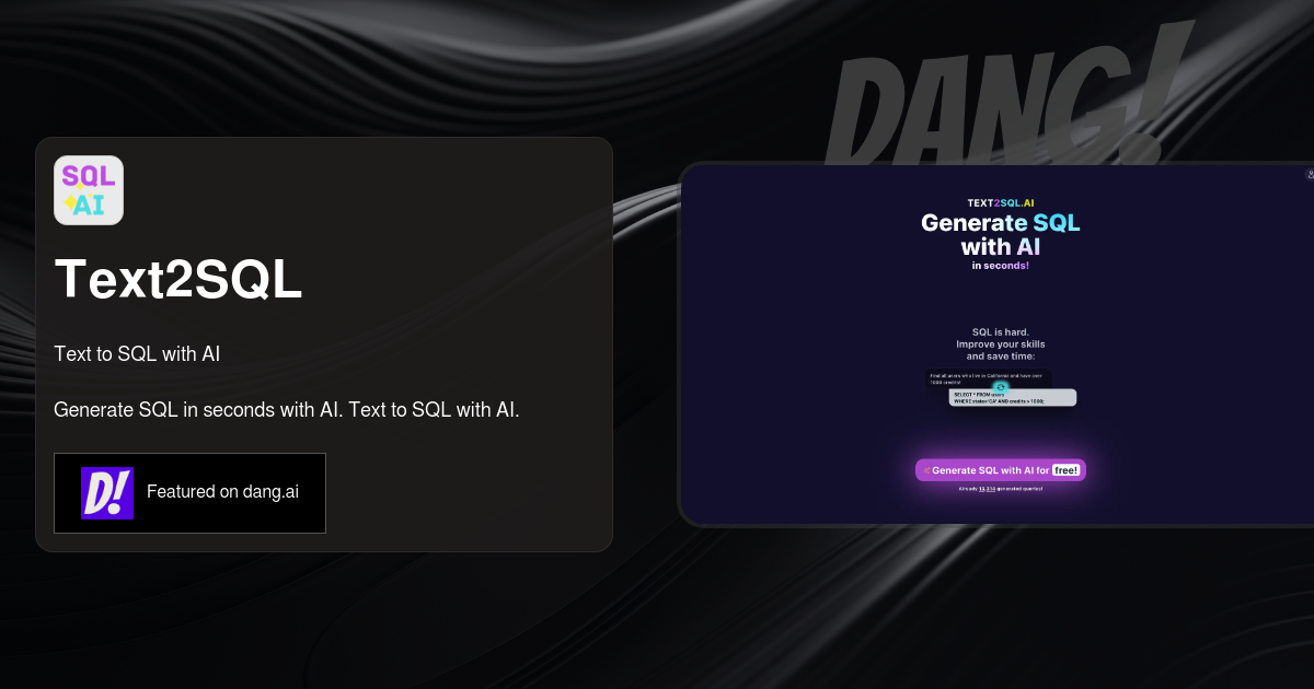 Text to SQL with AI - Text2SQL