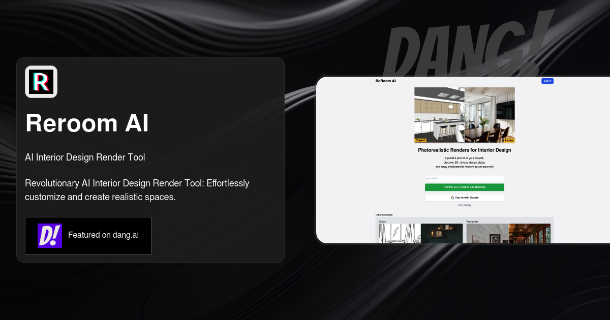 AI Interior Design Render Tool - Reroom AI