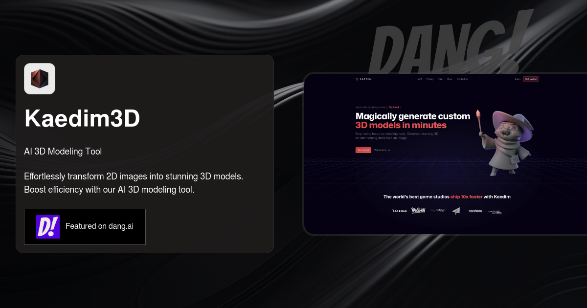 AI 3D Modeling Tool - Kaedim3D
