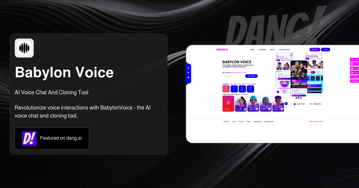 AI Voice Chat And Cloning Tool - Babylon Voice