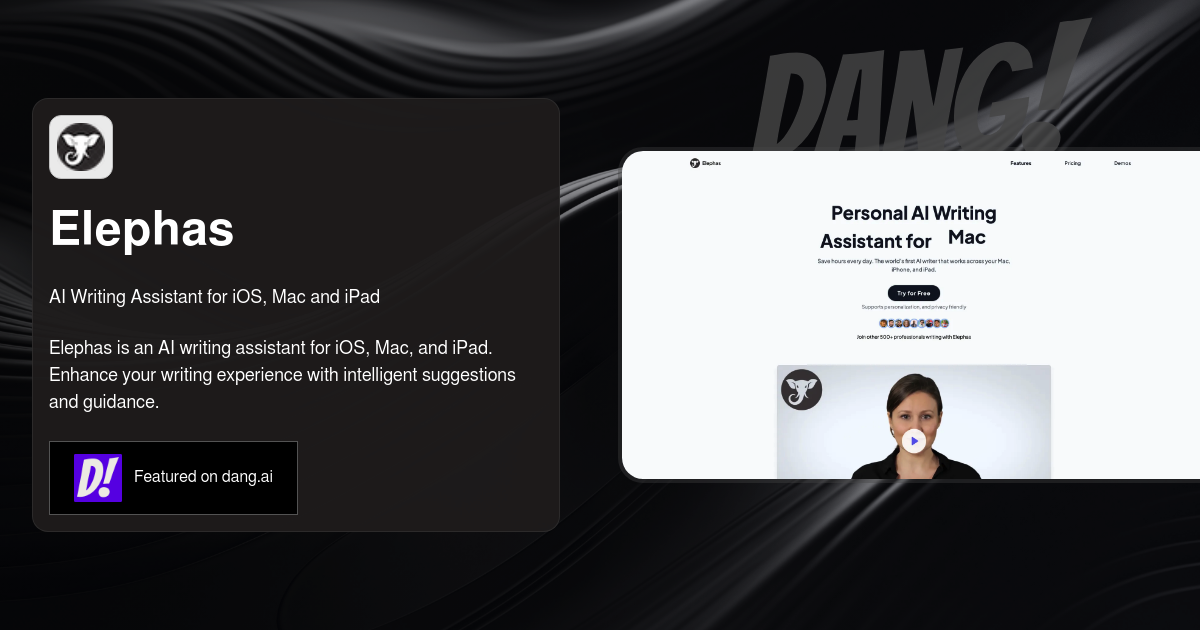 AI Writing Assistant for iOS, Mac and iPad - Elephas