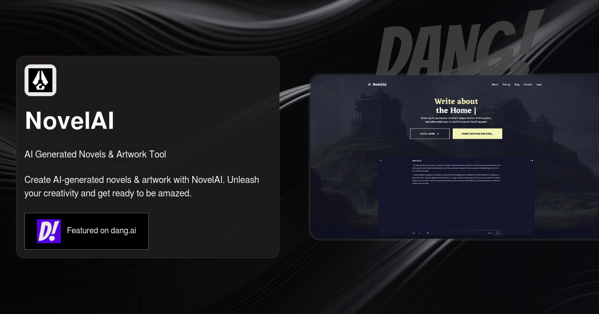 AI Generated Novels & Artwork Tool - NovelAI