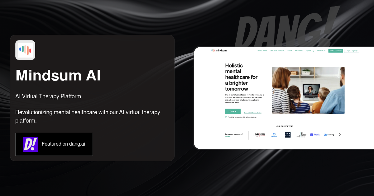 AI Virtual Therapy Platform - Mindsum AI