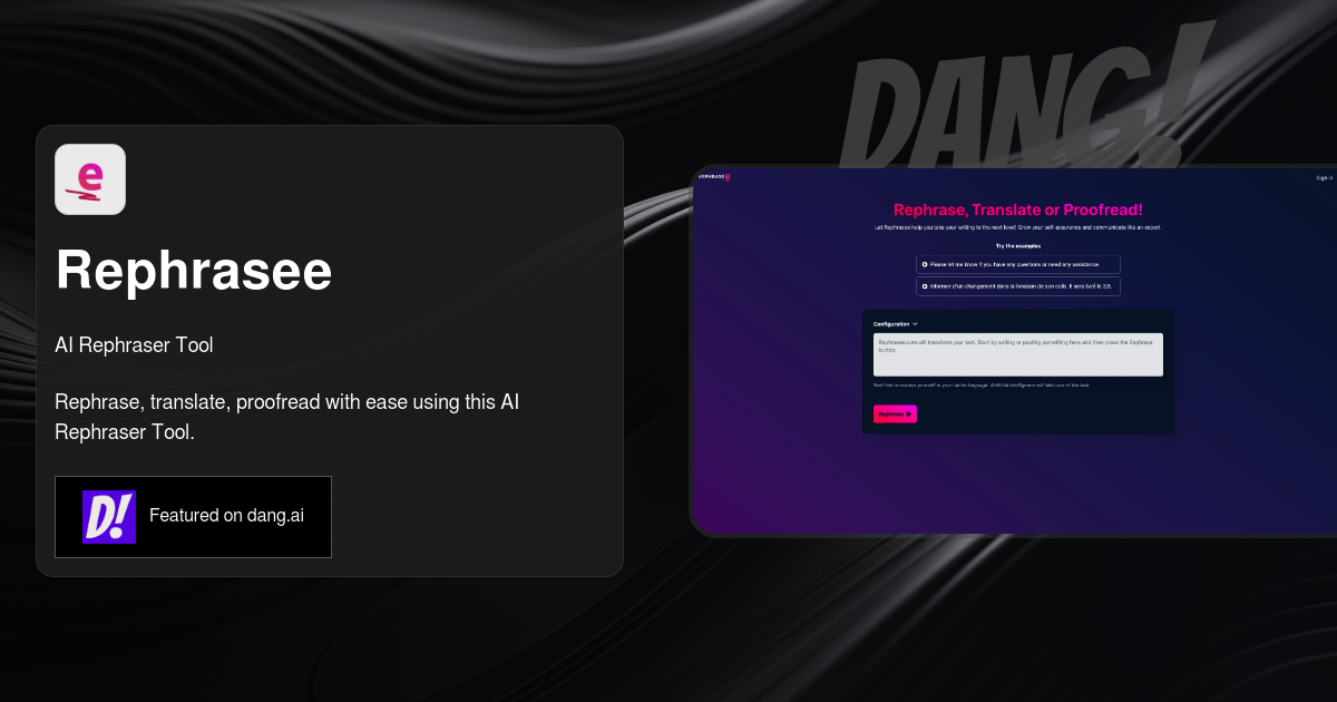 AI Rephraser Tool - Rephrasee