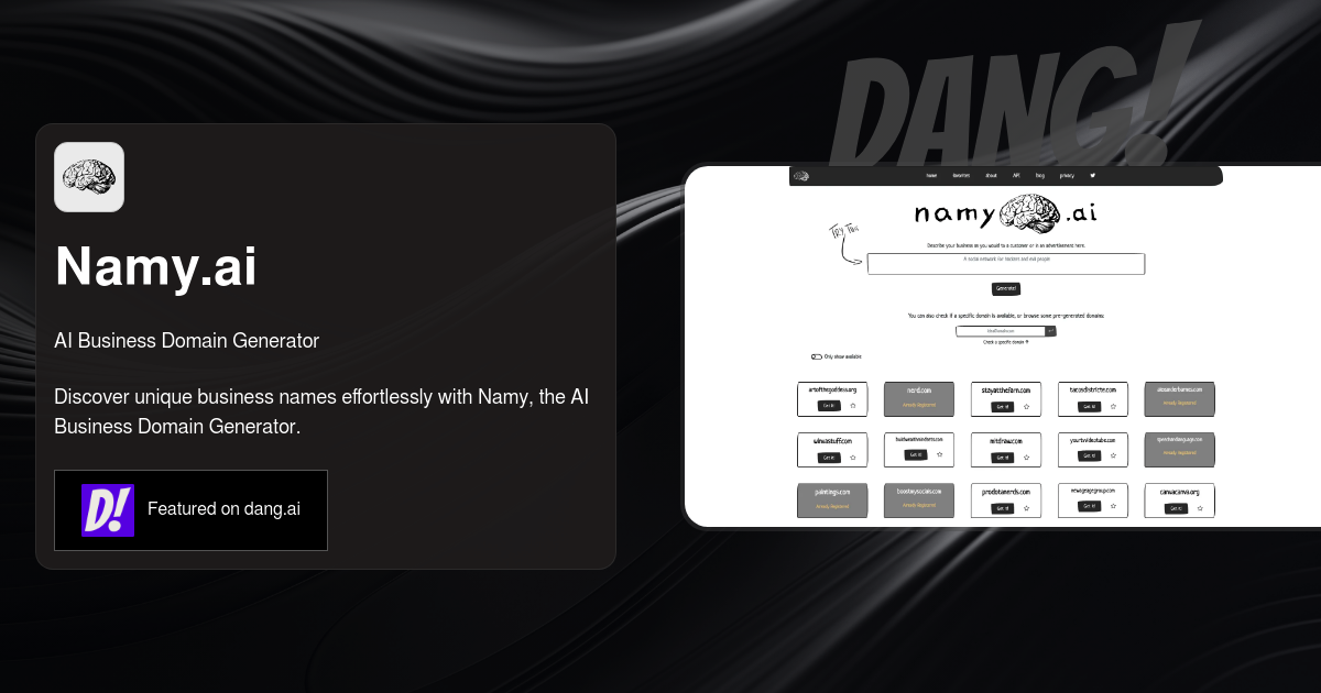 AI Business Domain Generator - Namy.ai