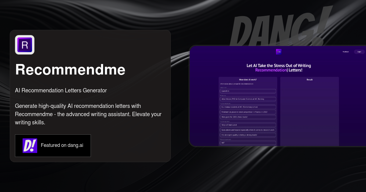 AI Recommendation Letters Generator - Recommendme