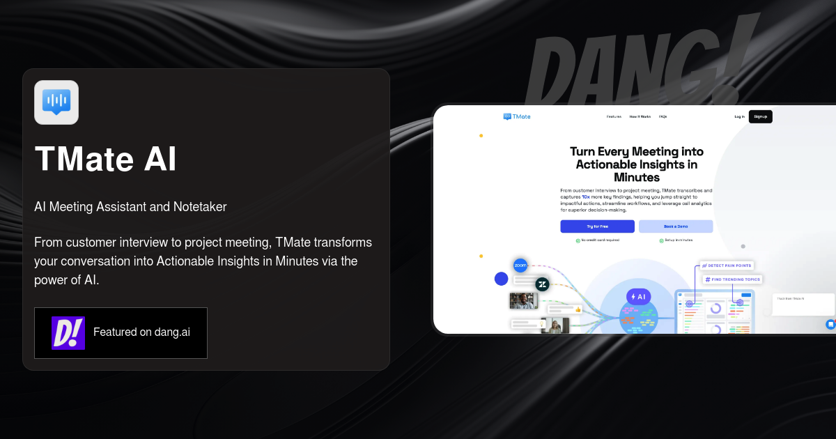 AI Meeting Assistant and Notetaker - TMate AI