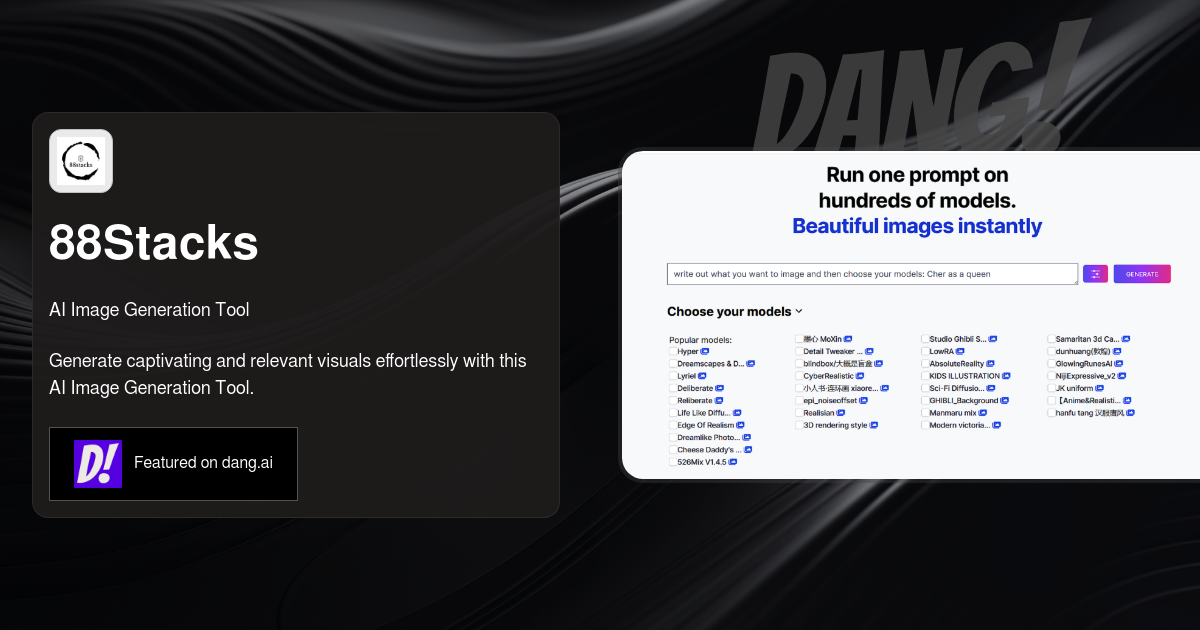 AI Image Generation Tool - 88Stacks