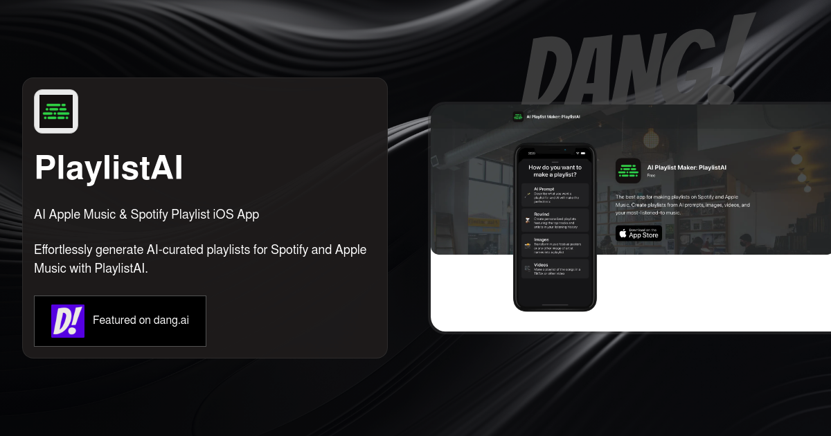 AI Apple Music & Spotify Playlist iOS App - PlaylistAI