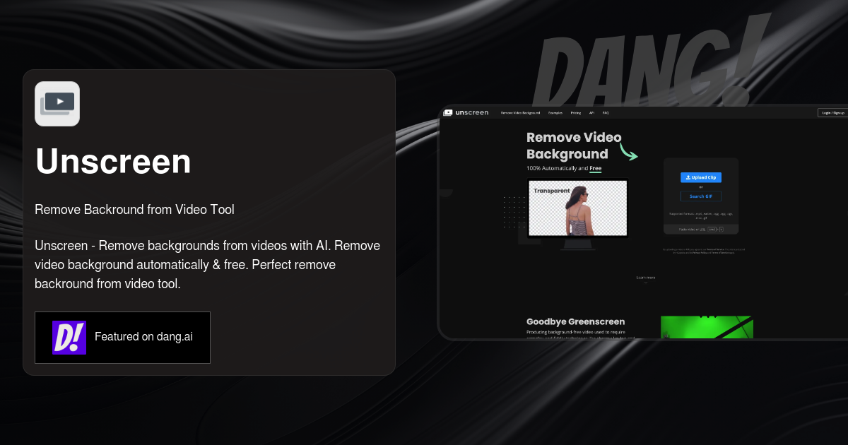 Remove Backround from Video Tool - Unscreen