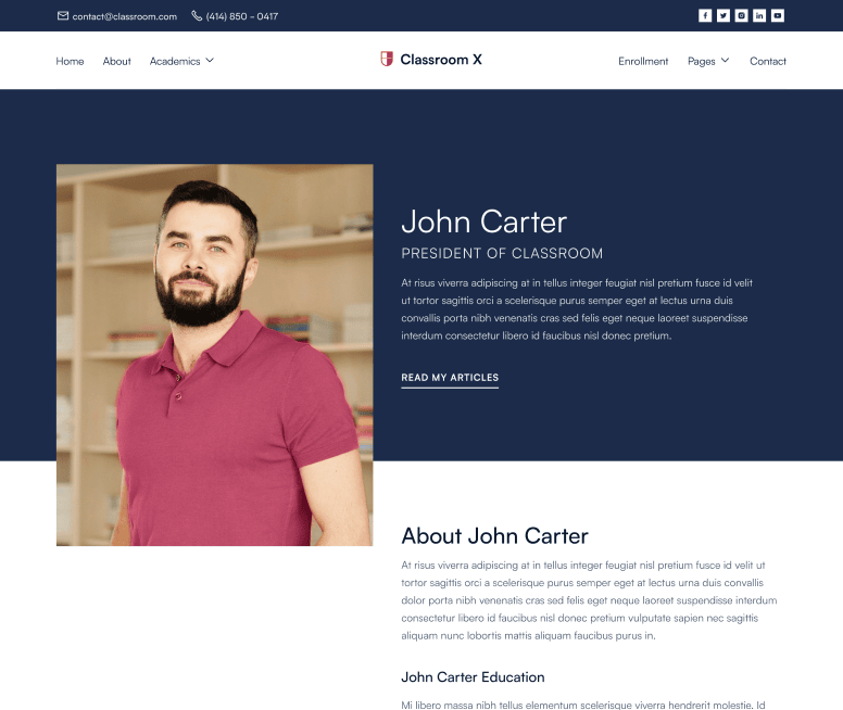 Classroom X - Webflow Ecommerce website template