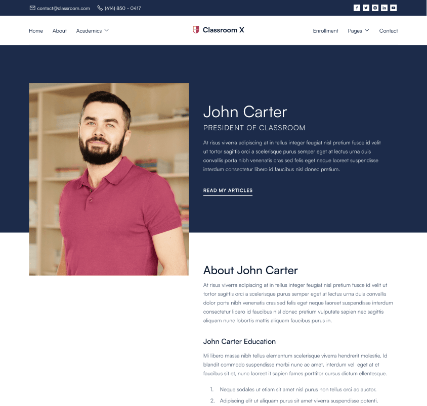 Classroom X - Webflow Ecommerce website template