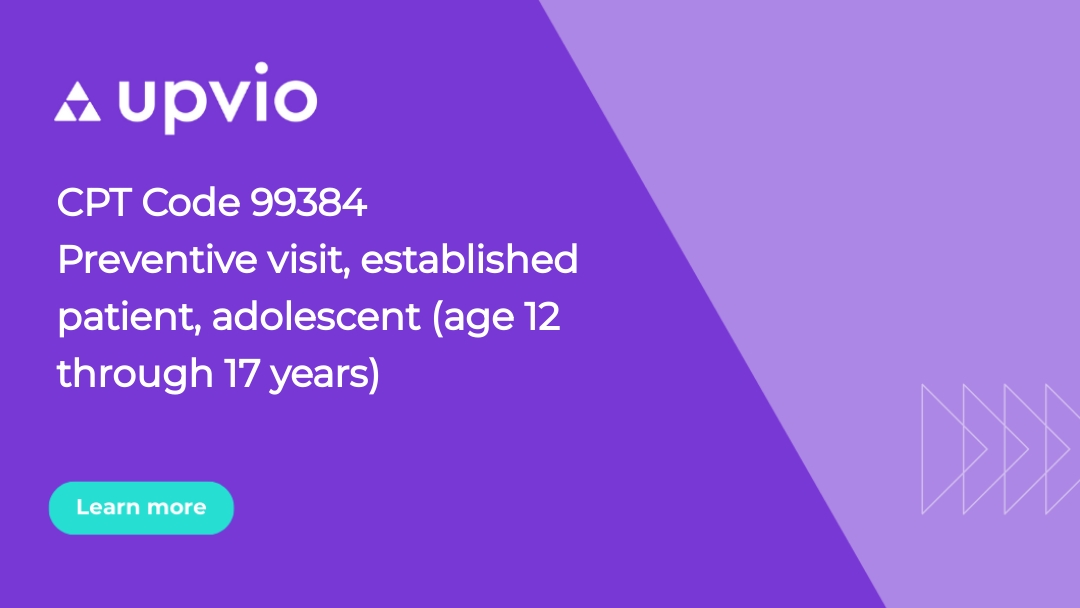 CPT Code 99384 Preventive visit, established patient, adolescent (age ...