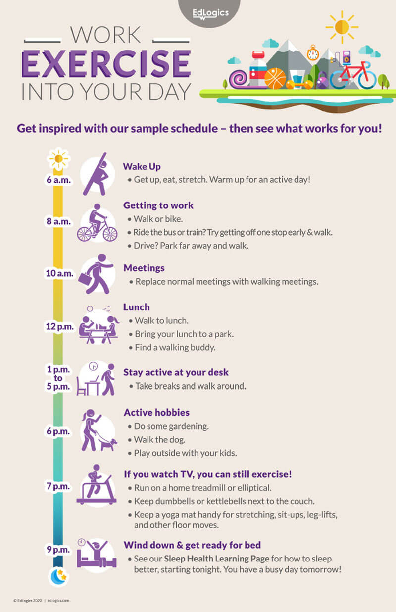 EdLogics | Shareable Health Infographics | Work Exercise Into Your Day
