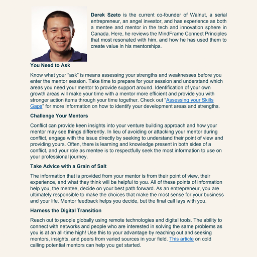 MindFrame Connect - Principles of Menteeship Resources