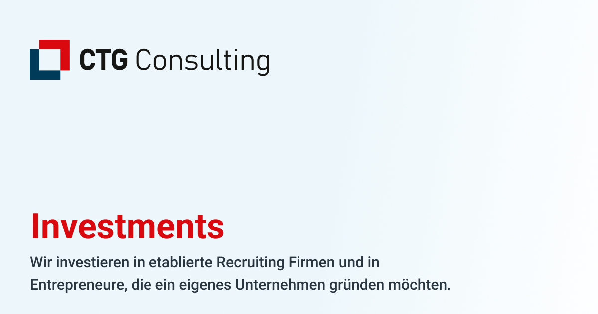 Investments by CTG Consulting