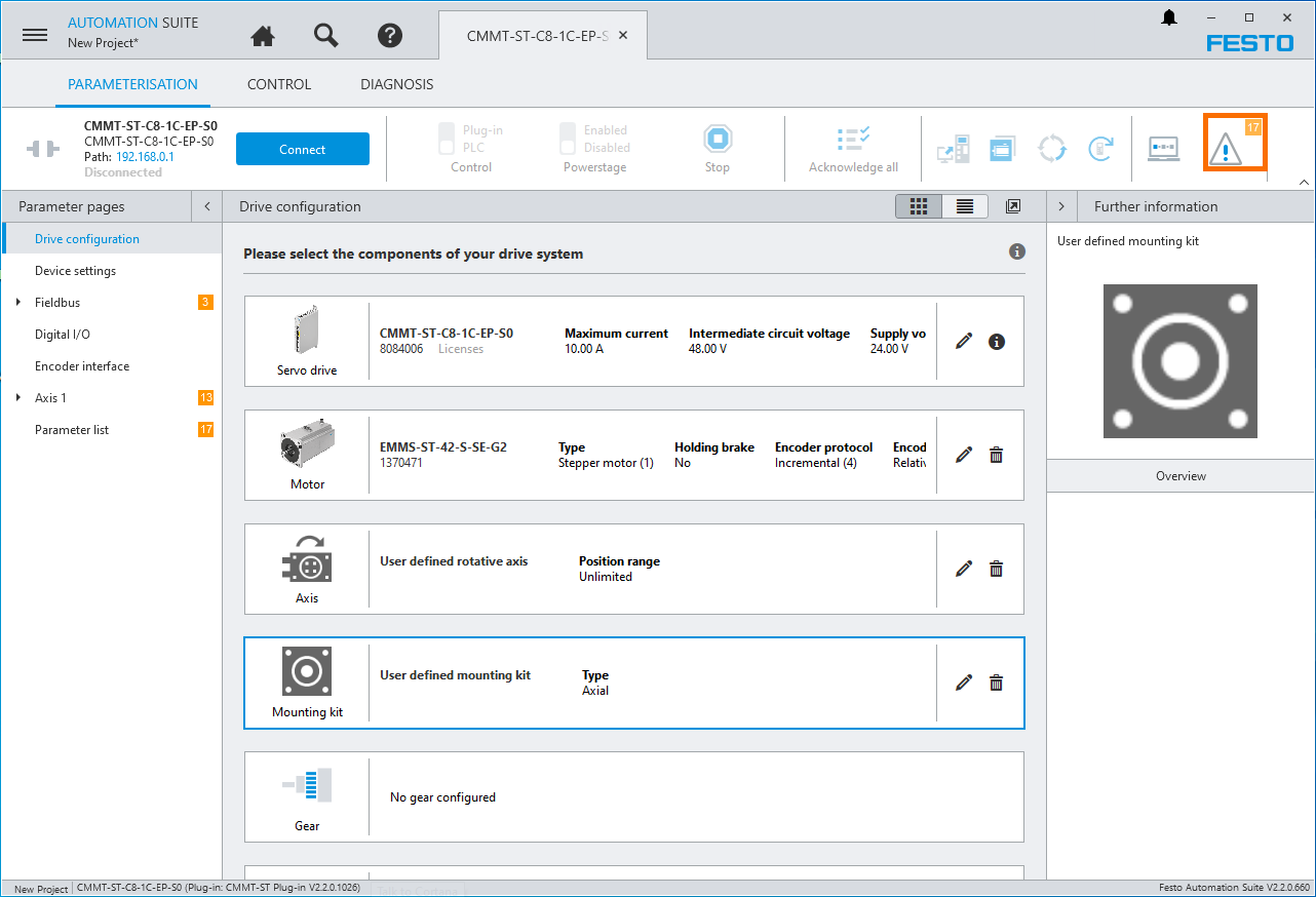 Festo Servo Motor Tutorial - CMMT-ST-C8-1C-EP-S0 Festo Automation Suite ...
