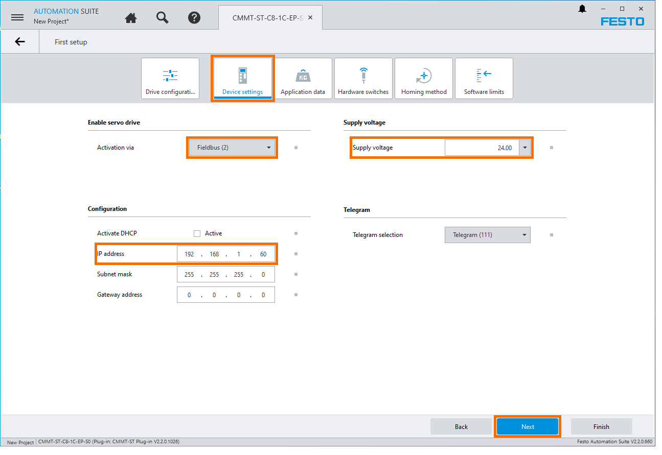 Festo Servo Motor Tutorial - CMMT-ST-C8-1C-EP-S0 Festo Automation Suite ...