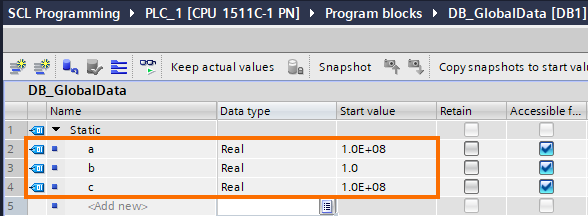 Floating-Point Value Calculation (REAL and LREAL) in SCL