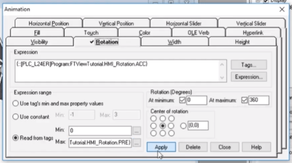 HMI Development | FactoryTalk View Studio ME Rotation Animation Tutorial | Pump Fan Motor Program