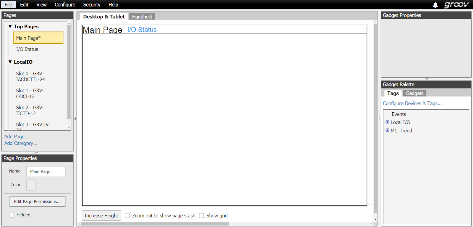 Opto 22 groov EPIC Learning Center groovView IO Status Programming