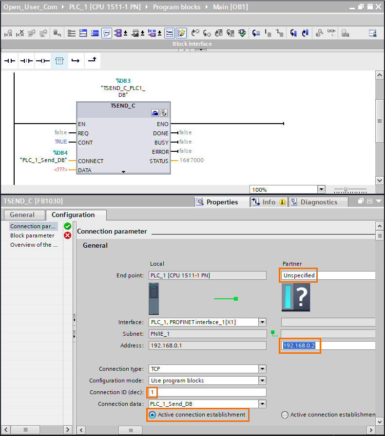 Open User Communication in Siemens TIA Portal