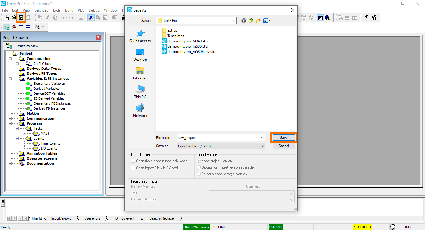 Programming a SEW VFD using Modbus TCP in Unity Pro