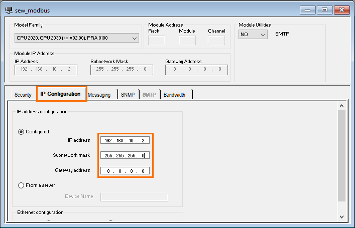 Programming a SEW VFD using Modbus TCP in Unity Pro