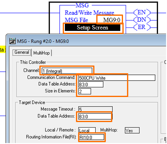 Sending Data from a MicroLogix or SLC PLC to a CompactLogix PLC Using the MSG Instruction