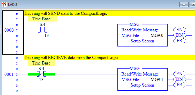 Sending Data from a MicroLogix or SLC PLC to a CompactLogix PLC Using the MSG Instruction