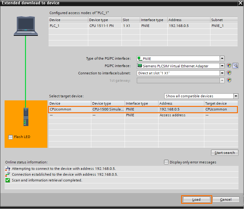 Simulating TCP/IP Communications using PLCSim Advanced