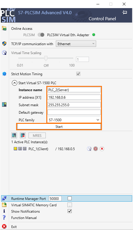 Simulating TCP/IP Communications using PLCSim Advanced