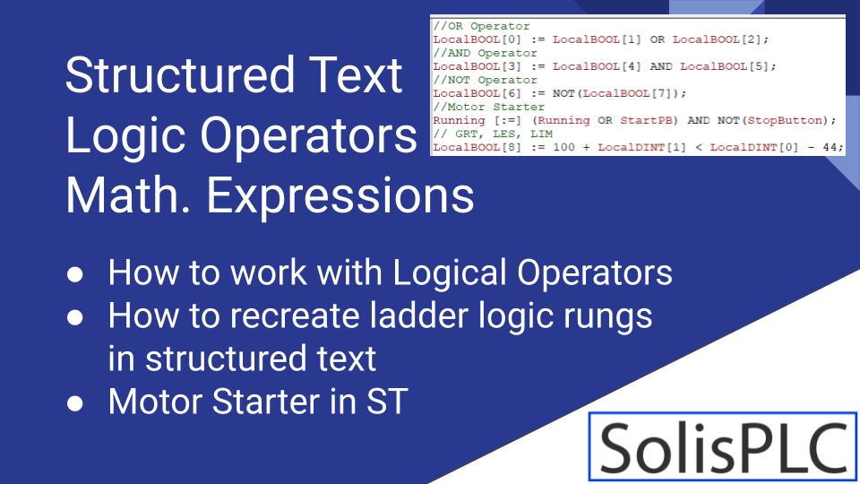 Structured Text Logic and Boolean Instructions | Motor Starter Interview Practice