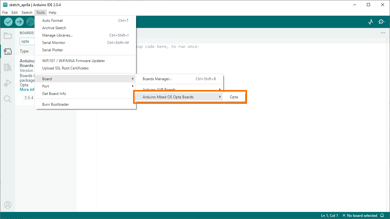 Arduino Opta | Downloading & Installing Software / Tools, Configuring ...
