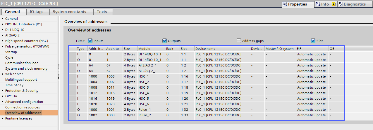 Siemens S7-1200 PLC Configuration - CPU Startup, Memory, Time, and ...