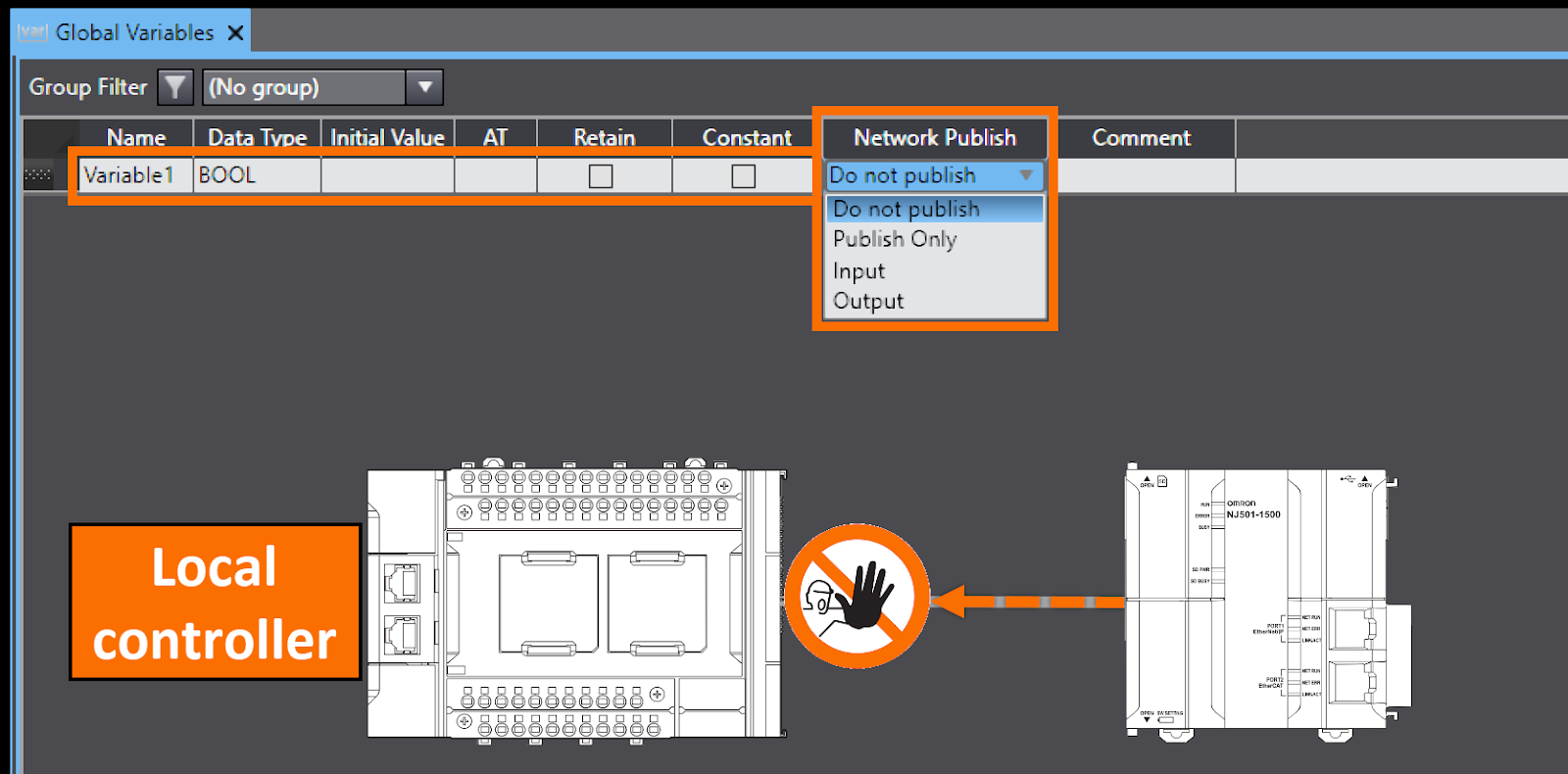 Variable Attributes Explained in Sysmac Studio