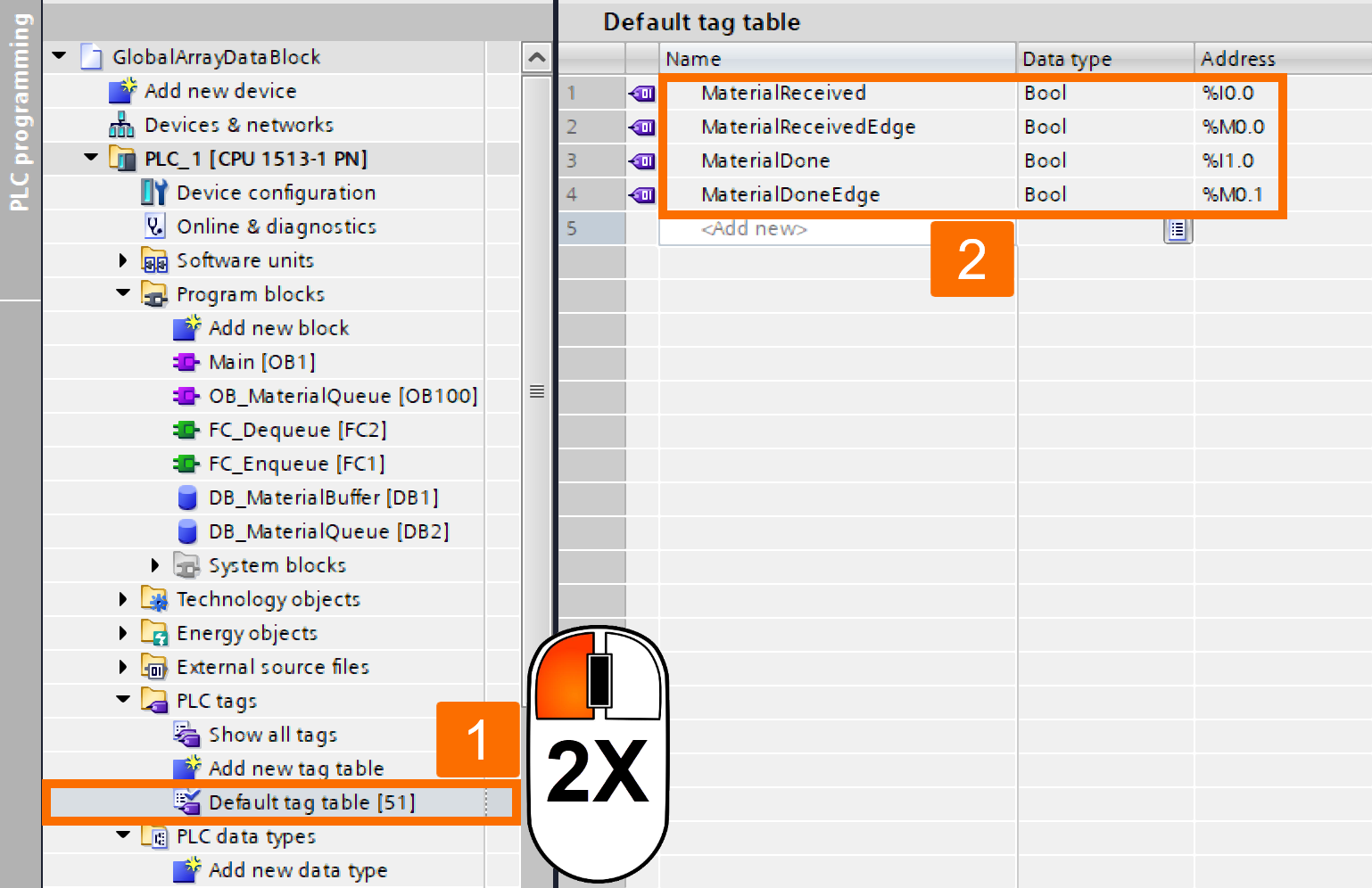 Using a Global Array Data Block in Siemens S7-1500 PLC