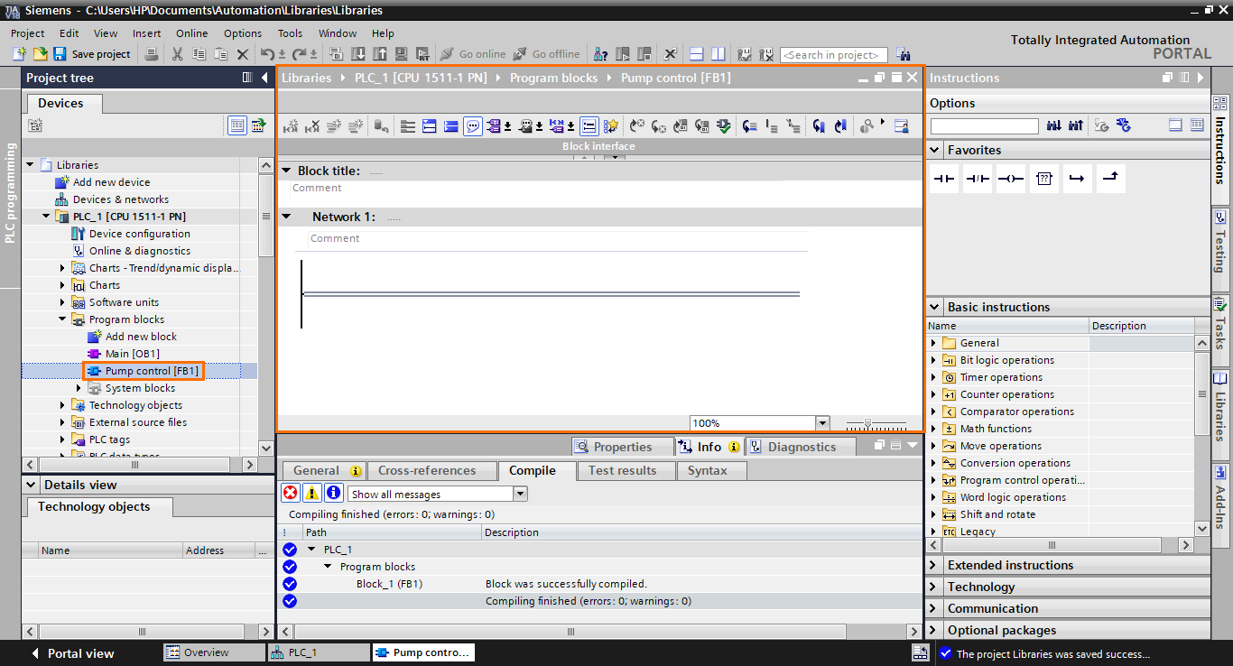 Working with Libraries in Siemens TIA Portal - PLC Programming