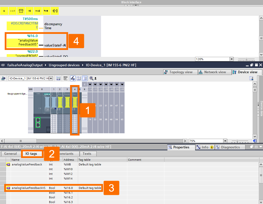 Generating Analog Output Signal for Fail-Safe System in Siemens TIA Portal