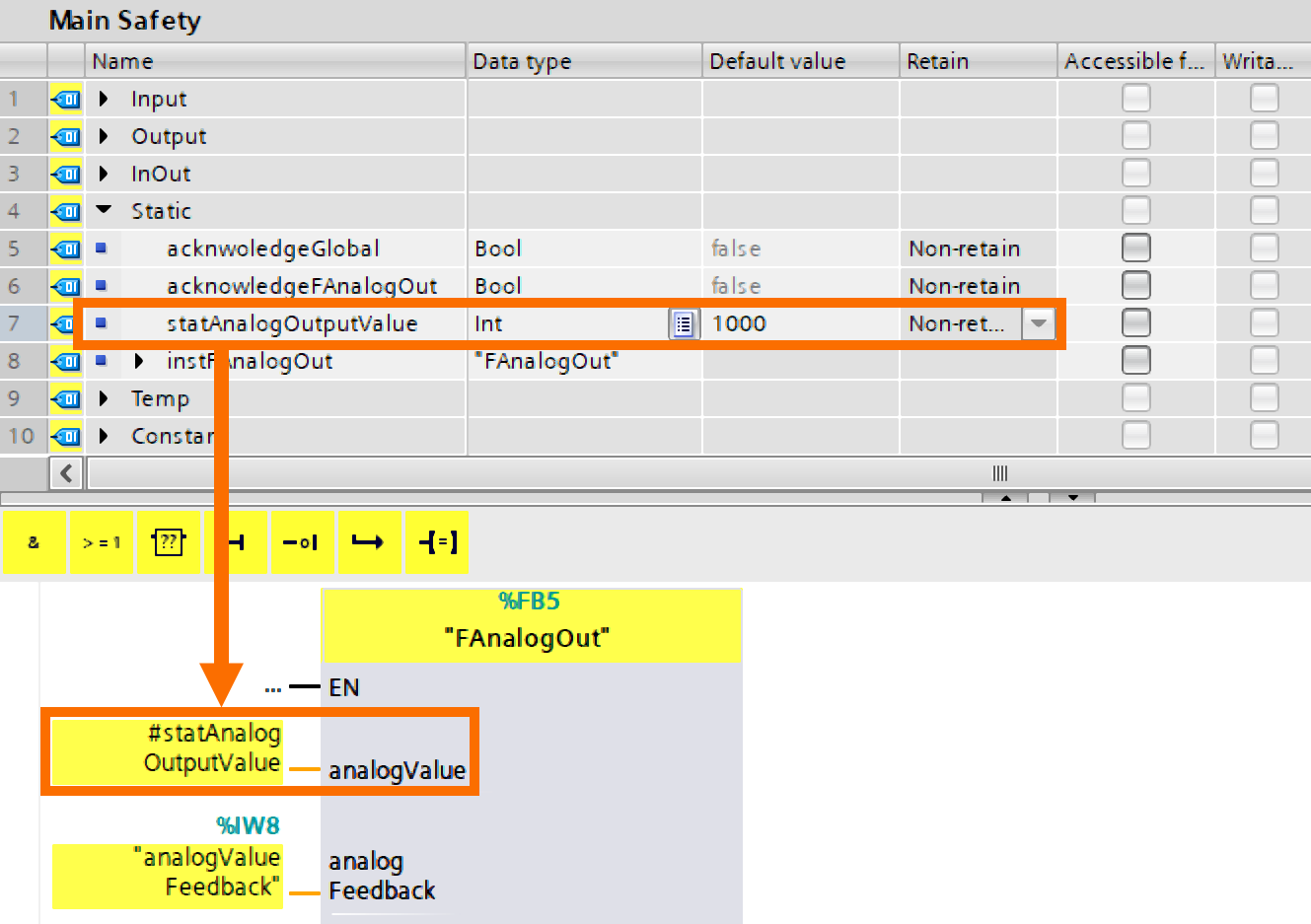 Generating Analog Output Signal for Fail-Safe System in Siemens TIA Portal
