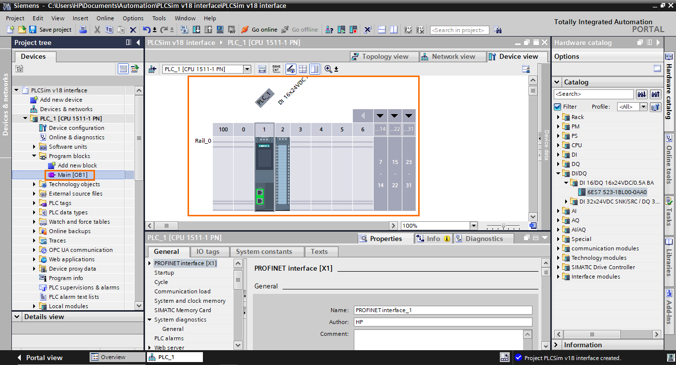 Siemens PLCSIM’s New Interface in TIA Portal V18