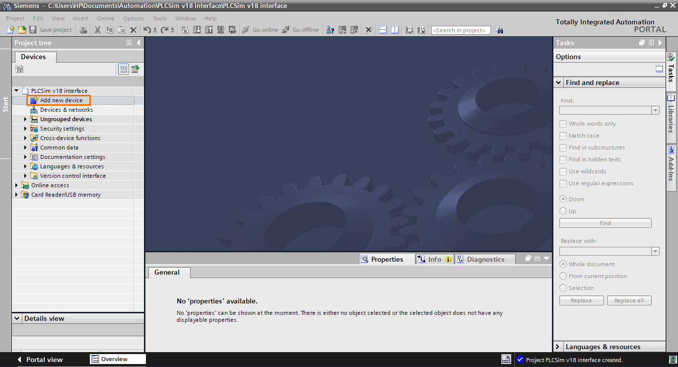 Siemens PLCSIM’s New Interface in TIA Portal V18