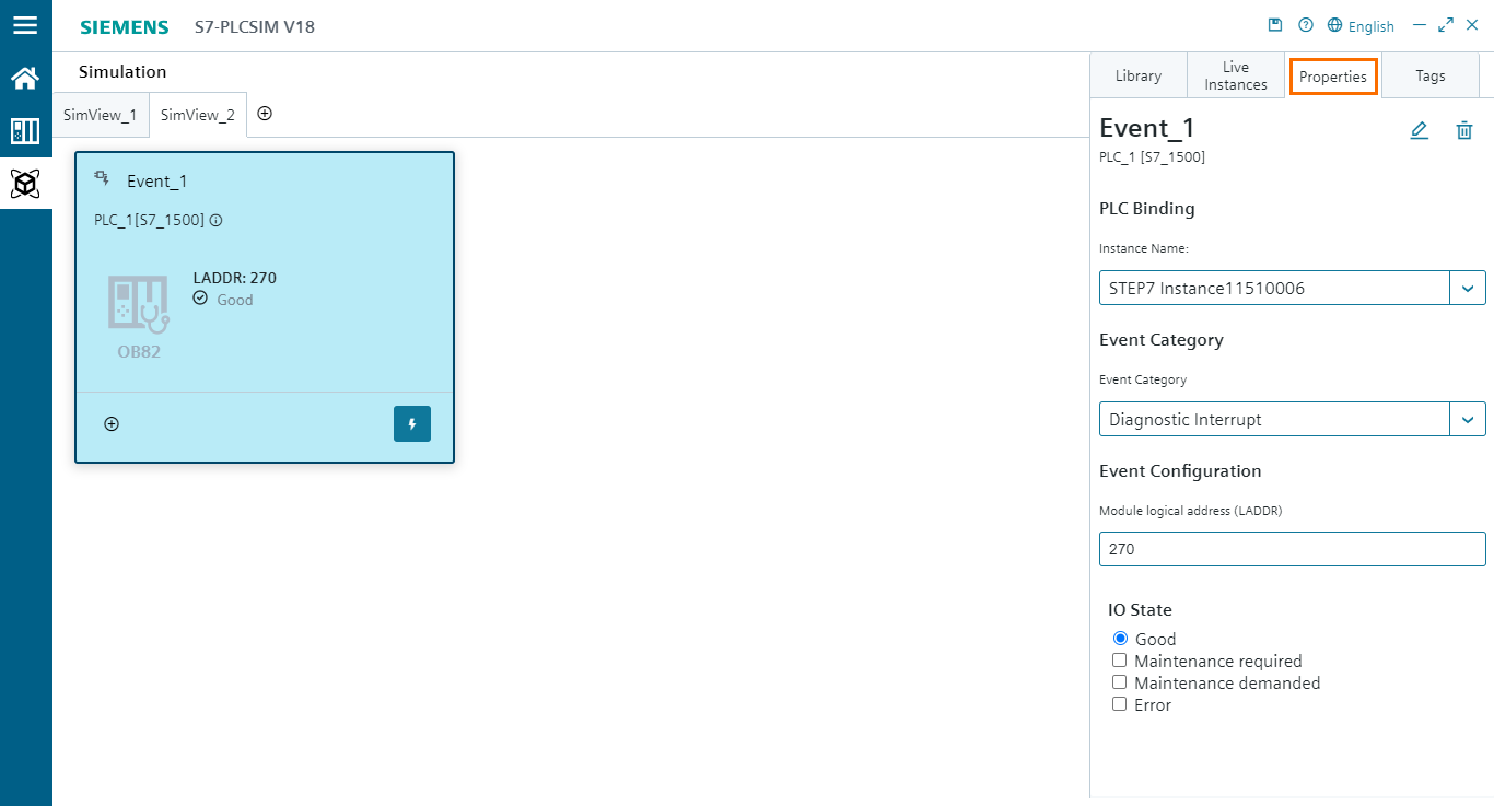 Siemens PLCSIM’s New Interface in TIA Portal V18