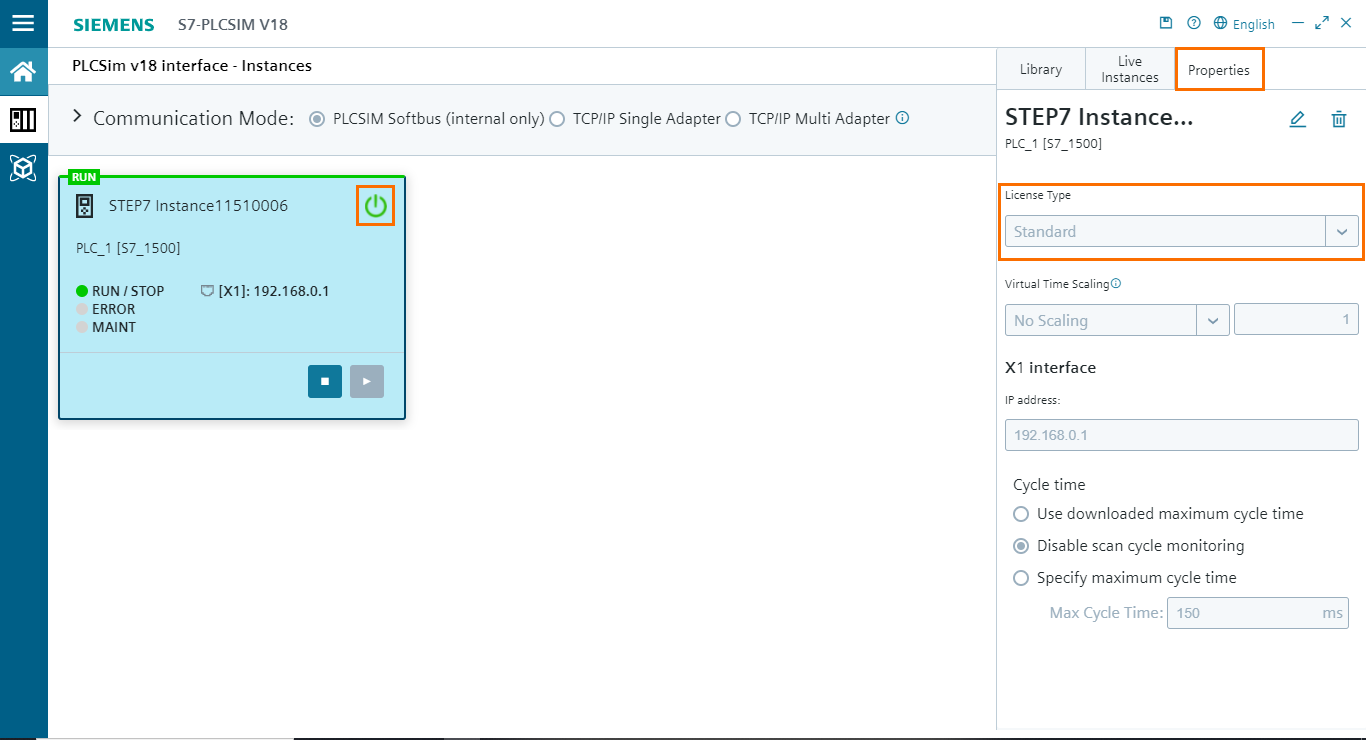 Siemens PLCSIM’s New Interface in TIA Portal V18
