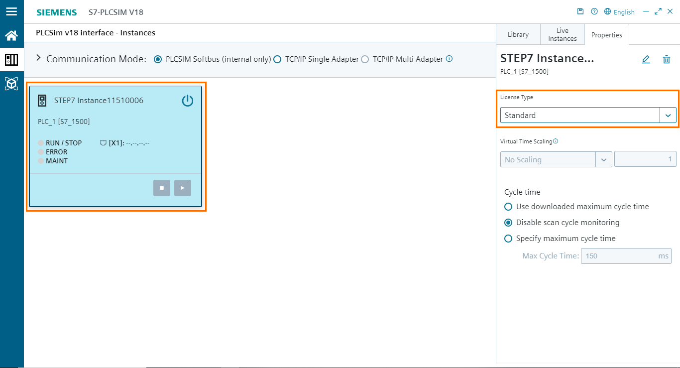 Siemens PLCSIM’s New Interface in TIA Portal V18
